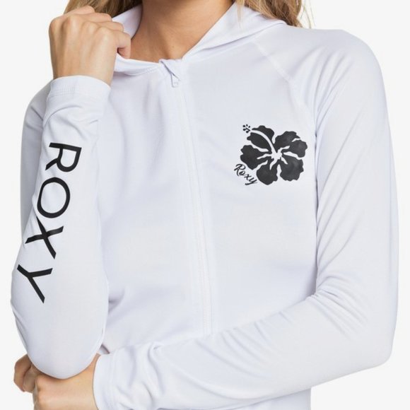 Roxy | Swim | Nwt Roxy Sandy Long Sleeve Upf5 Hooded Rashguard | Poshmark